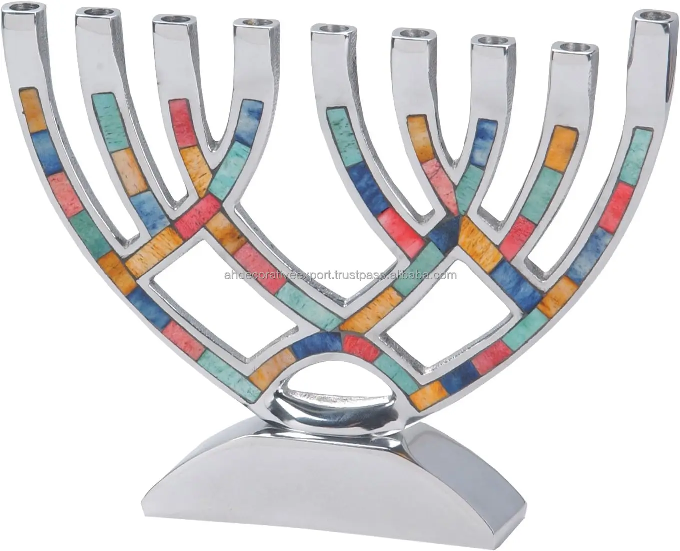 Aluminum Handmade Jewish Menorah Candle Holders Religions Candelabra ...