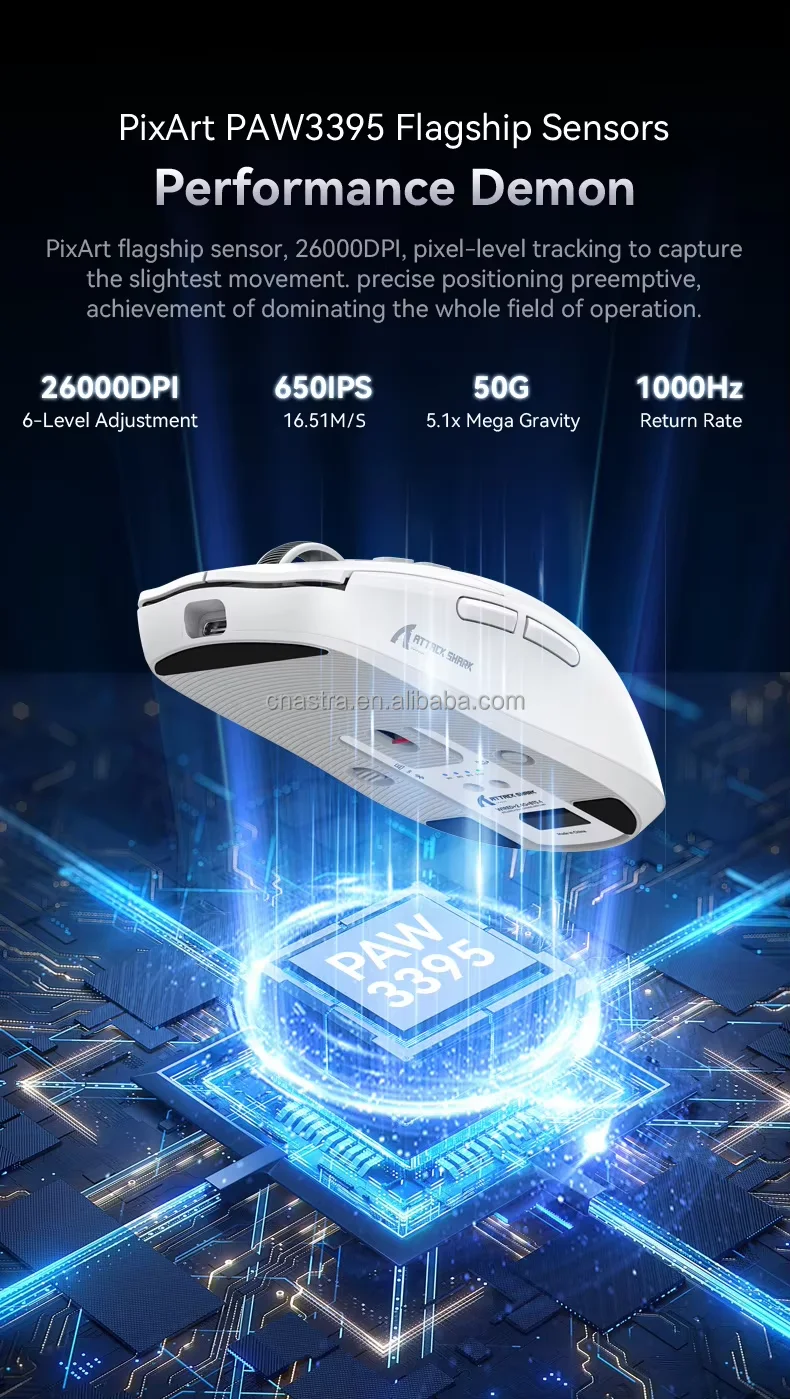 Attack Shark X6 49G Gaming Mouse - 2.4G Wireless, 26000 DPI