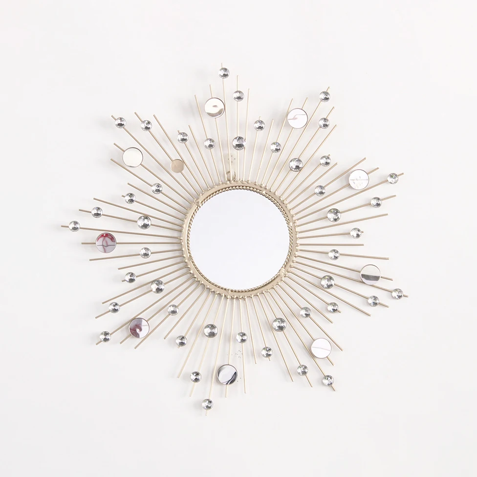 Decorative Metal Rode Golden Silver Color Wall Mirror With Different ...