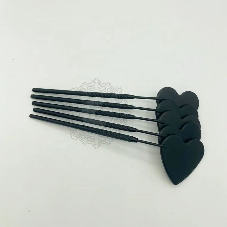 Black Matt Powder Coating Mirror Solid Heart Shape Mirror Eyelash ...