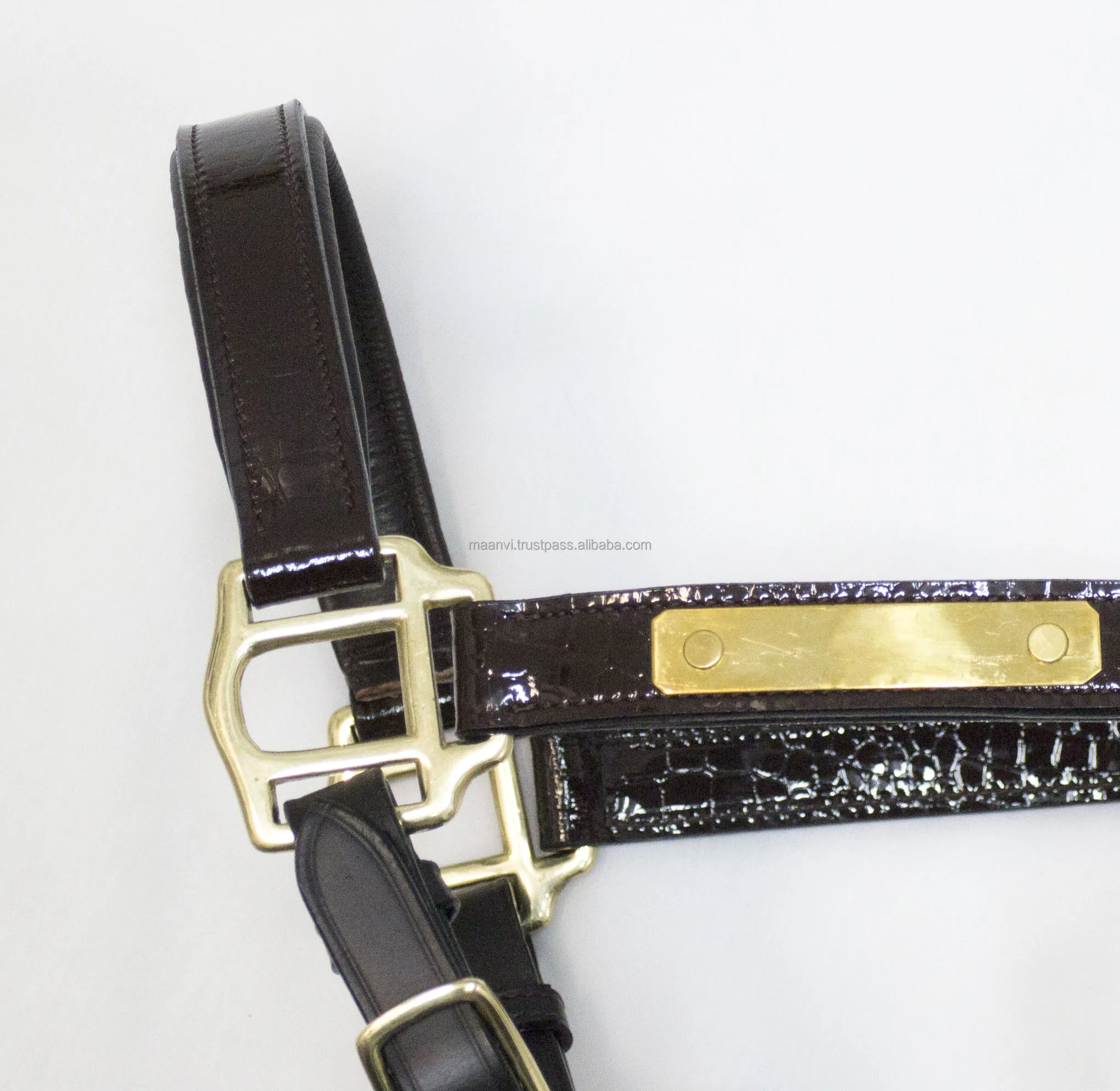 SMART PREMIUM LEATHER HORSE HALTER BRASS PLATED DESIGN/ LEATHER HORSE ...