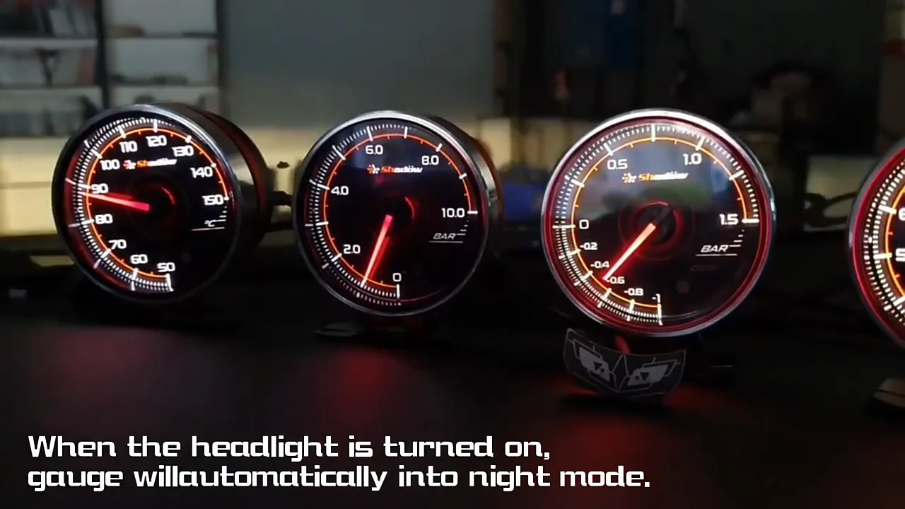 Digital Turbo Pressure Boost Gauge Racing Car Gauge Shadow Pro 3 Series ...