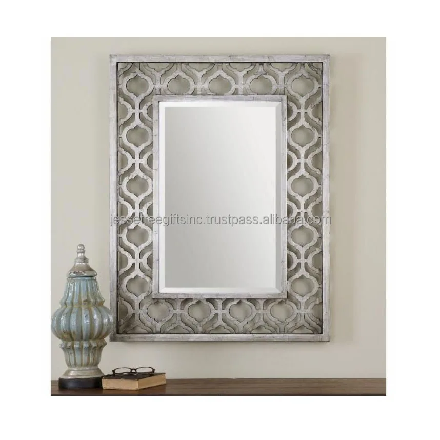 Bone Inlay Black Resin Wall Mirror With Polish Finishing Rectangular ...