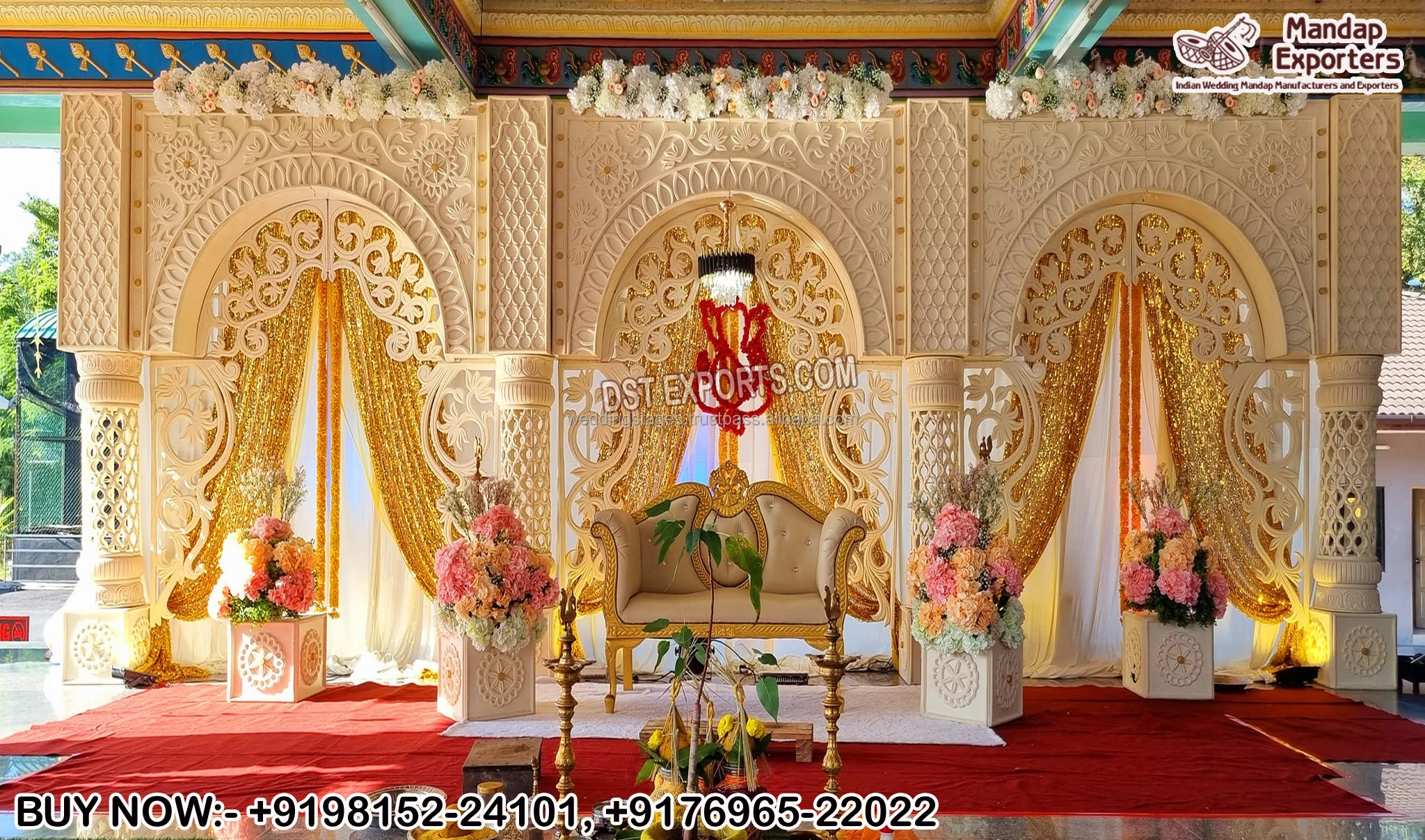 Modern 3D Wedding Stage Decor Maratha Conventional Ceremony Background ...