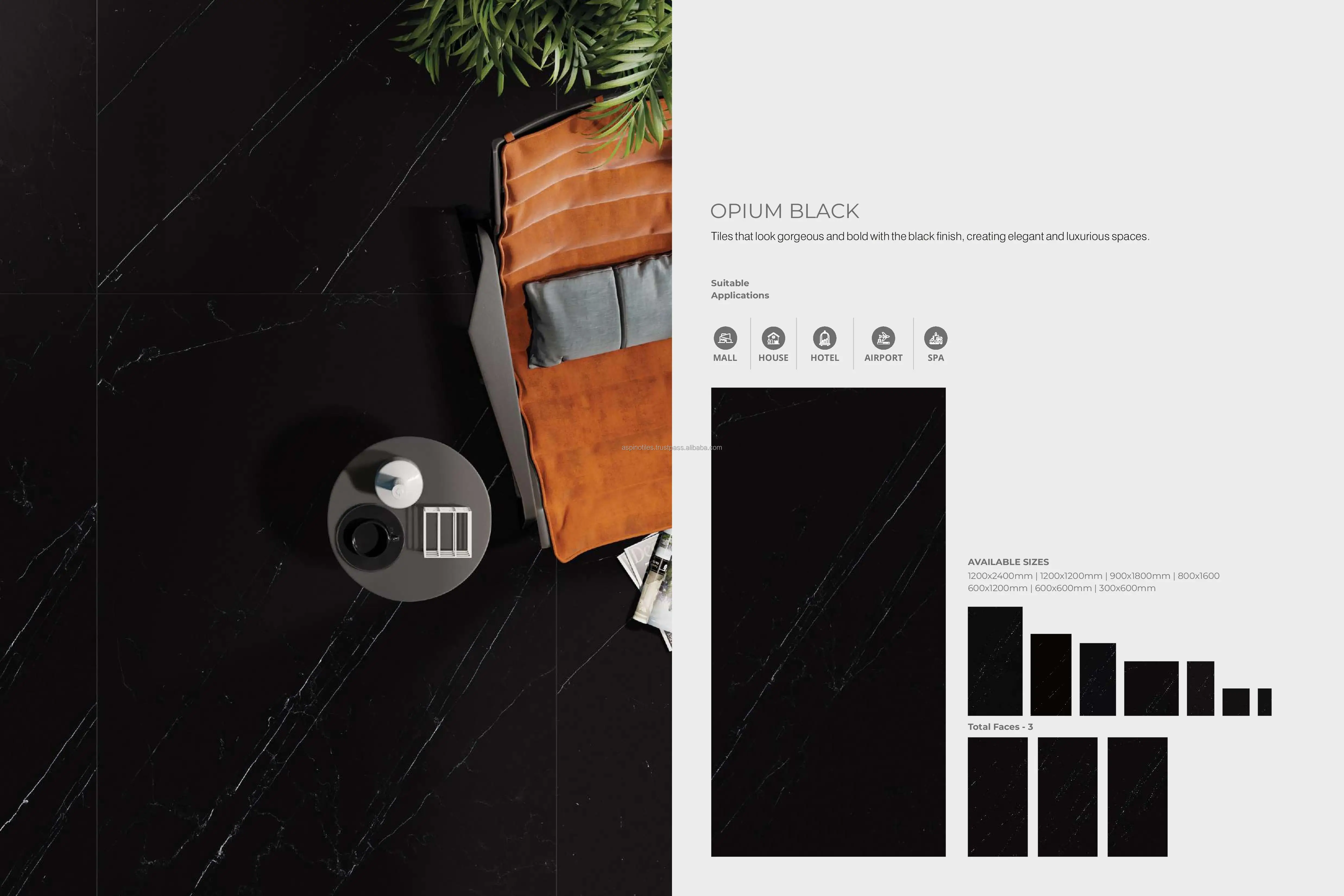 48x96 Large Size Tiles for Floor - Porcelain with Marble Texture