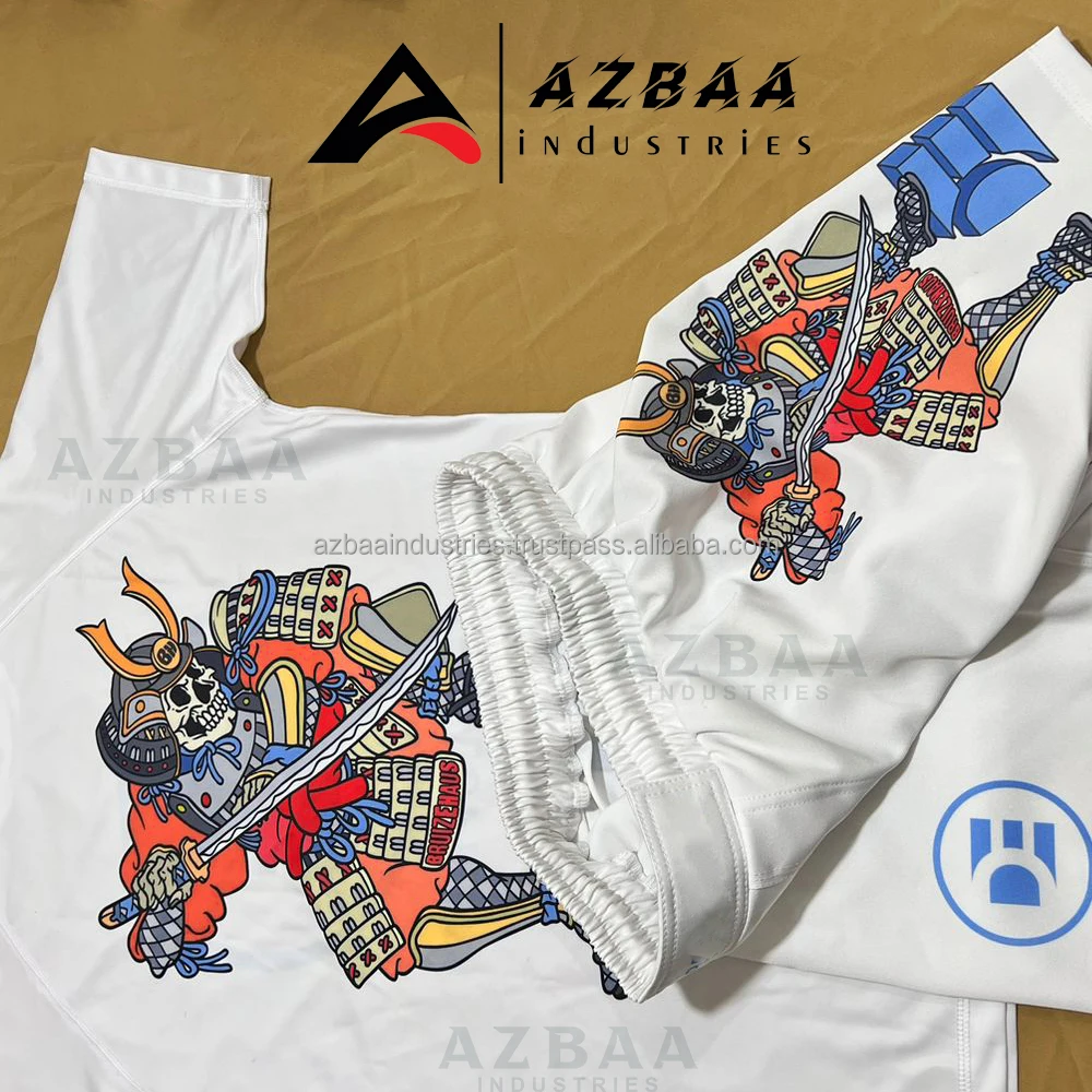 Pink rashguard white shorts 80%Polyester 20%Spandex LXB wholesale bjj ...