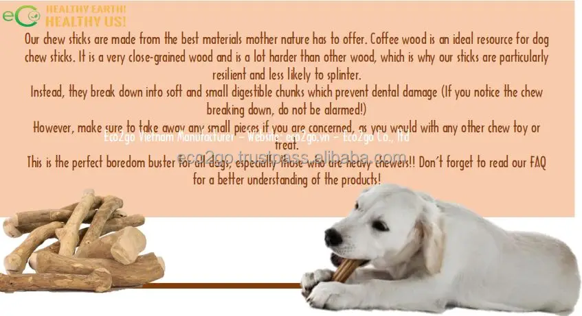 High Quality Cheap Price Organic Vegan Coffee Wood Chew Dog Toy ...