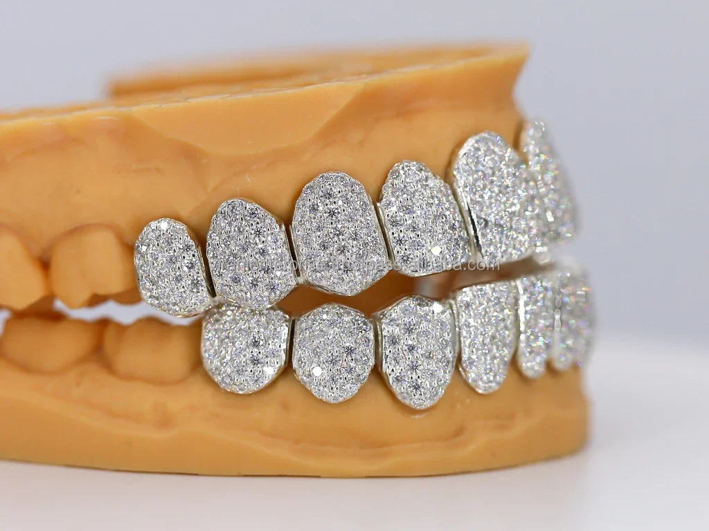 Embreld 10k Solid Gold Teeth Grill Diamond Moissanite Grillz Provence ...