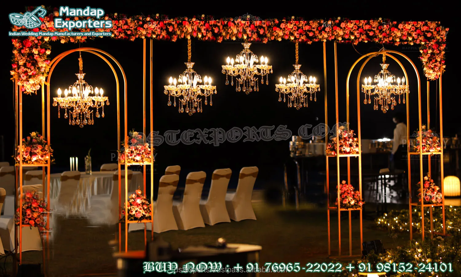 Stylish Wedding Reception Stage Metal Stand Backdrop