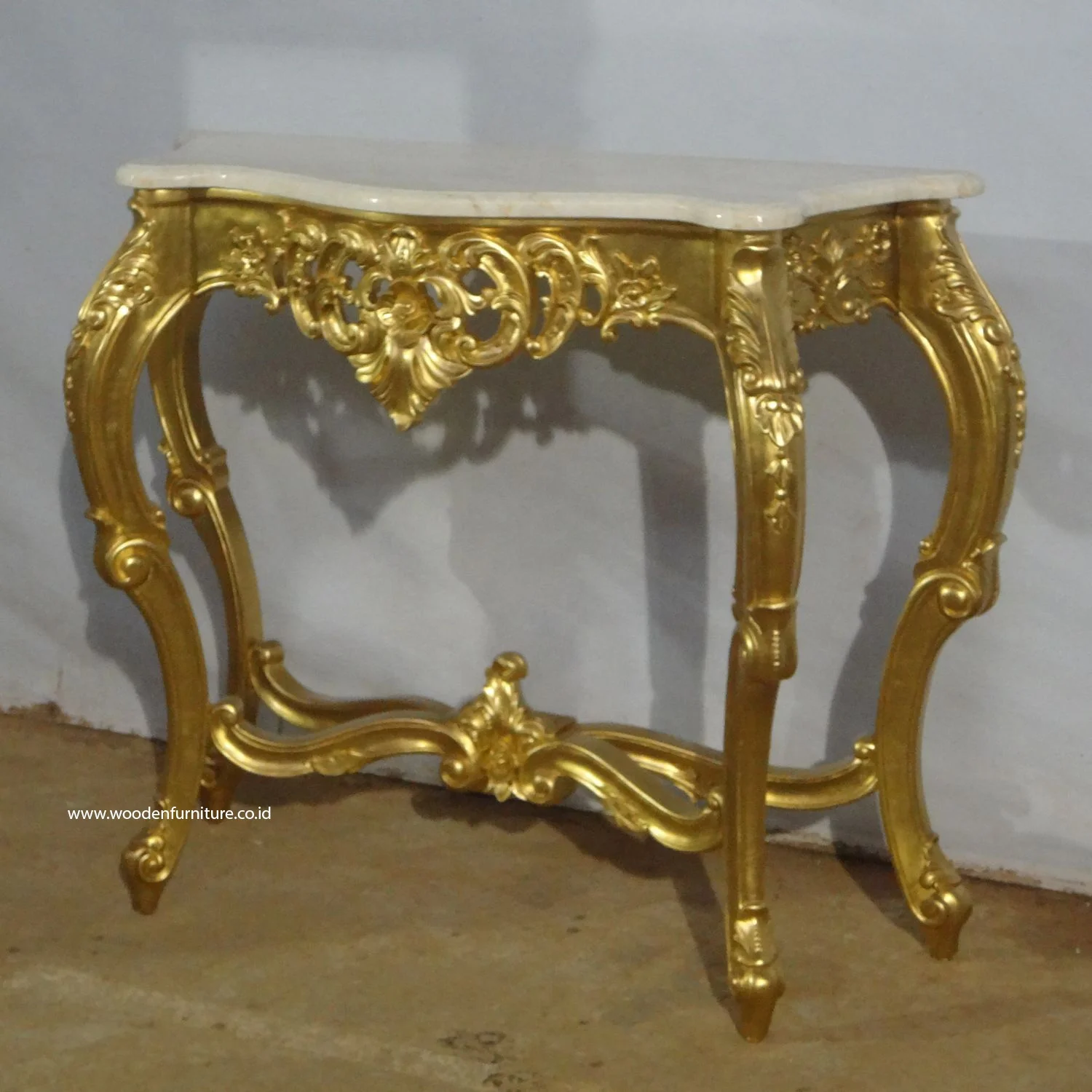 Antique Reproduction Hall Table Gold Leaf Console Table With Marble Top ...