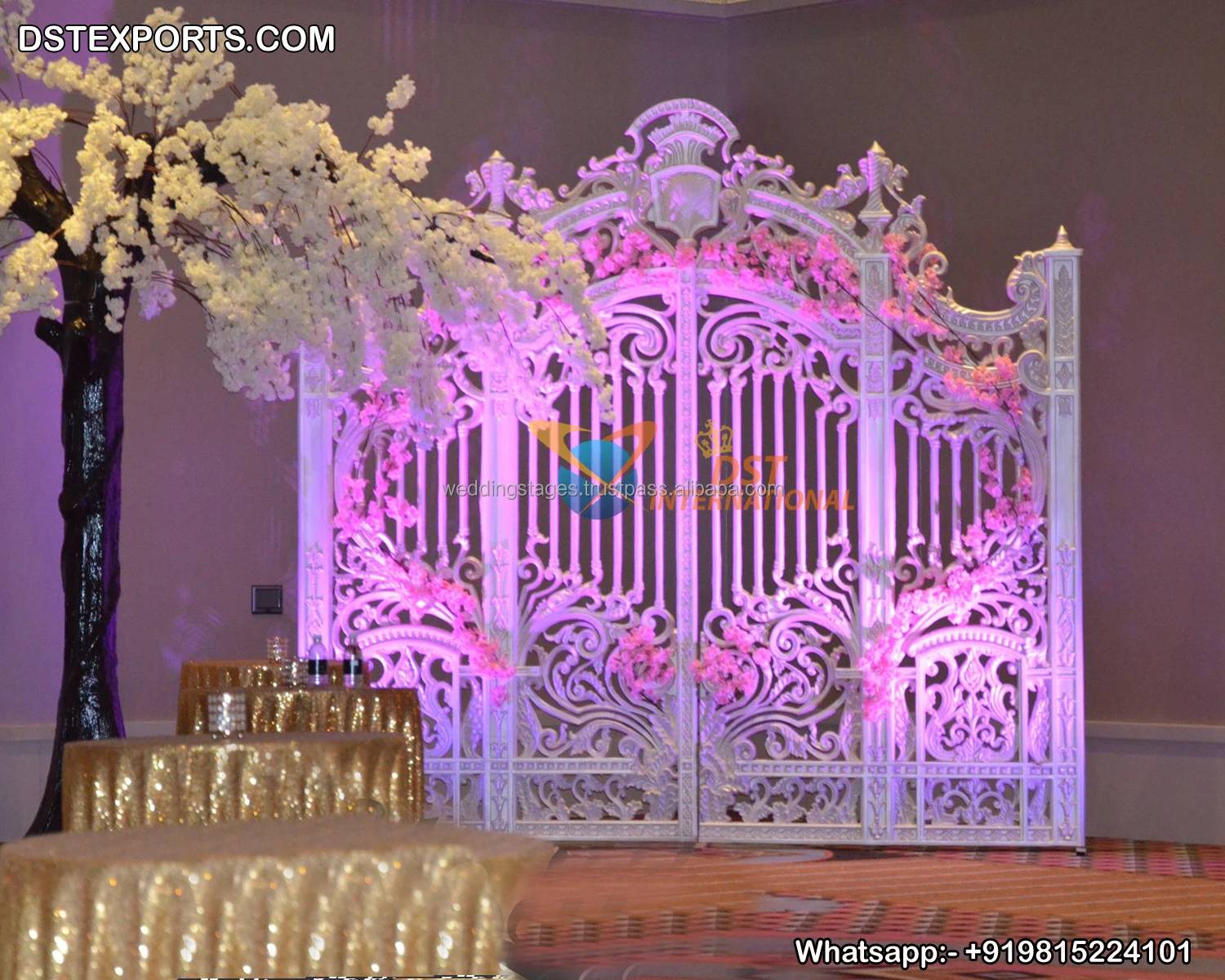 Golden FRP Frames for Mehndi Sangeet Stage Muslim Wedding Heena Party ...