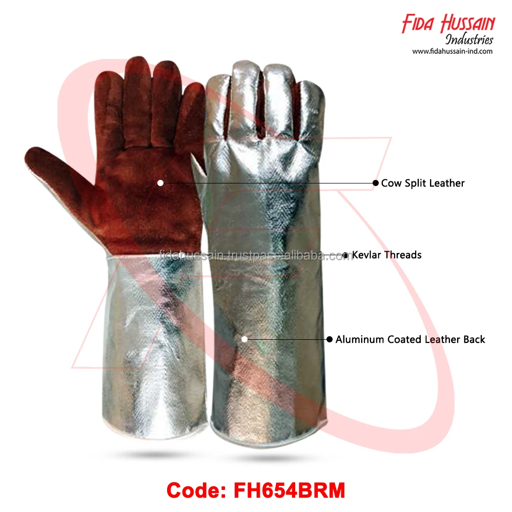 2024 New Fire Fighter Gloves Made Of Heat Resistant Leather Safety ...