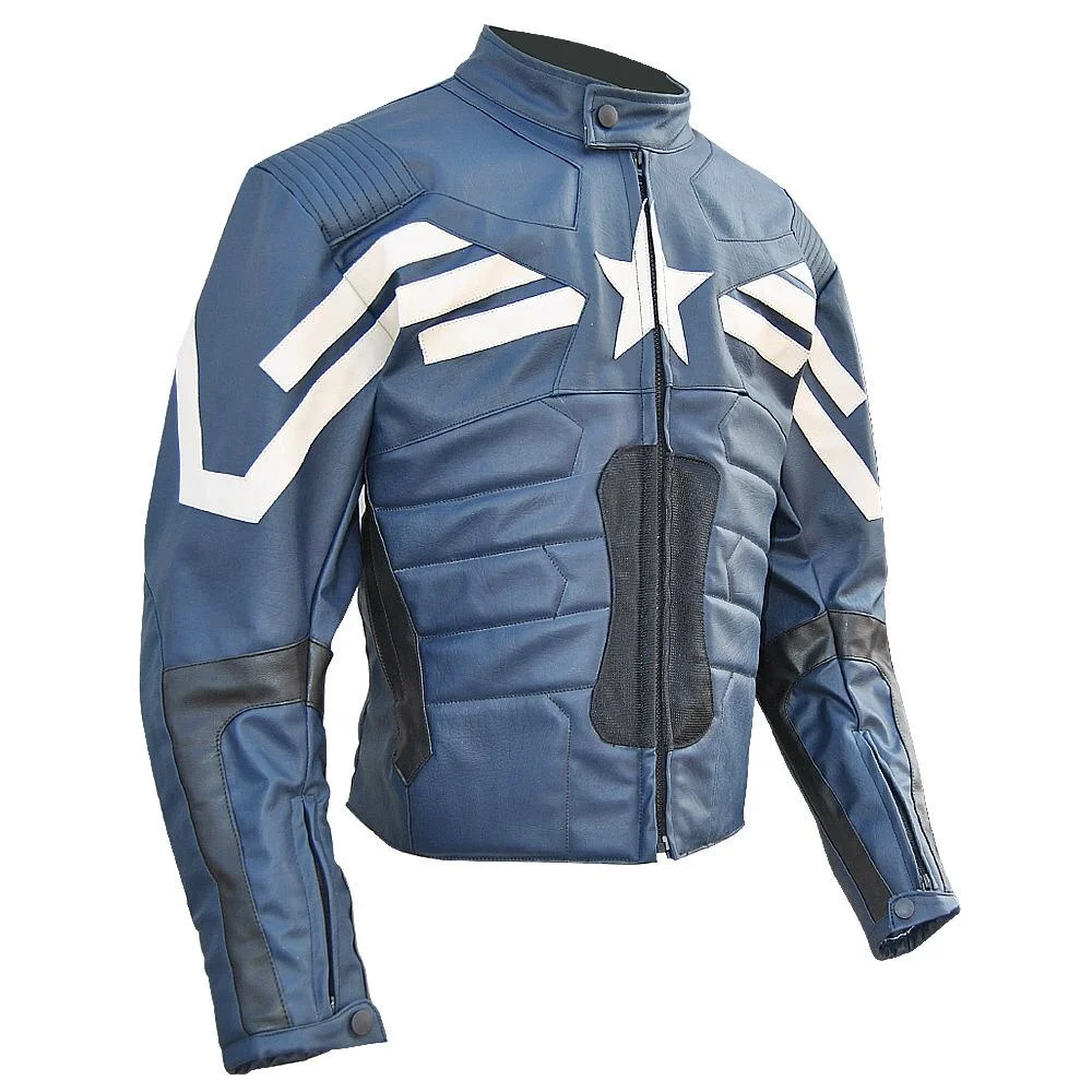 Custom Marvel Leather Costume Jacket The Winter Soldier Leather Cosplay ...