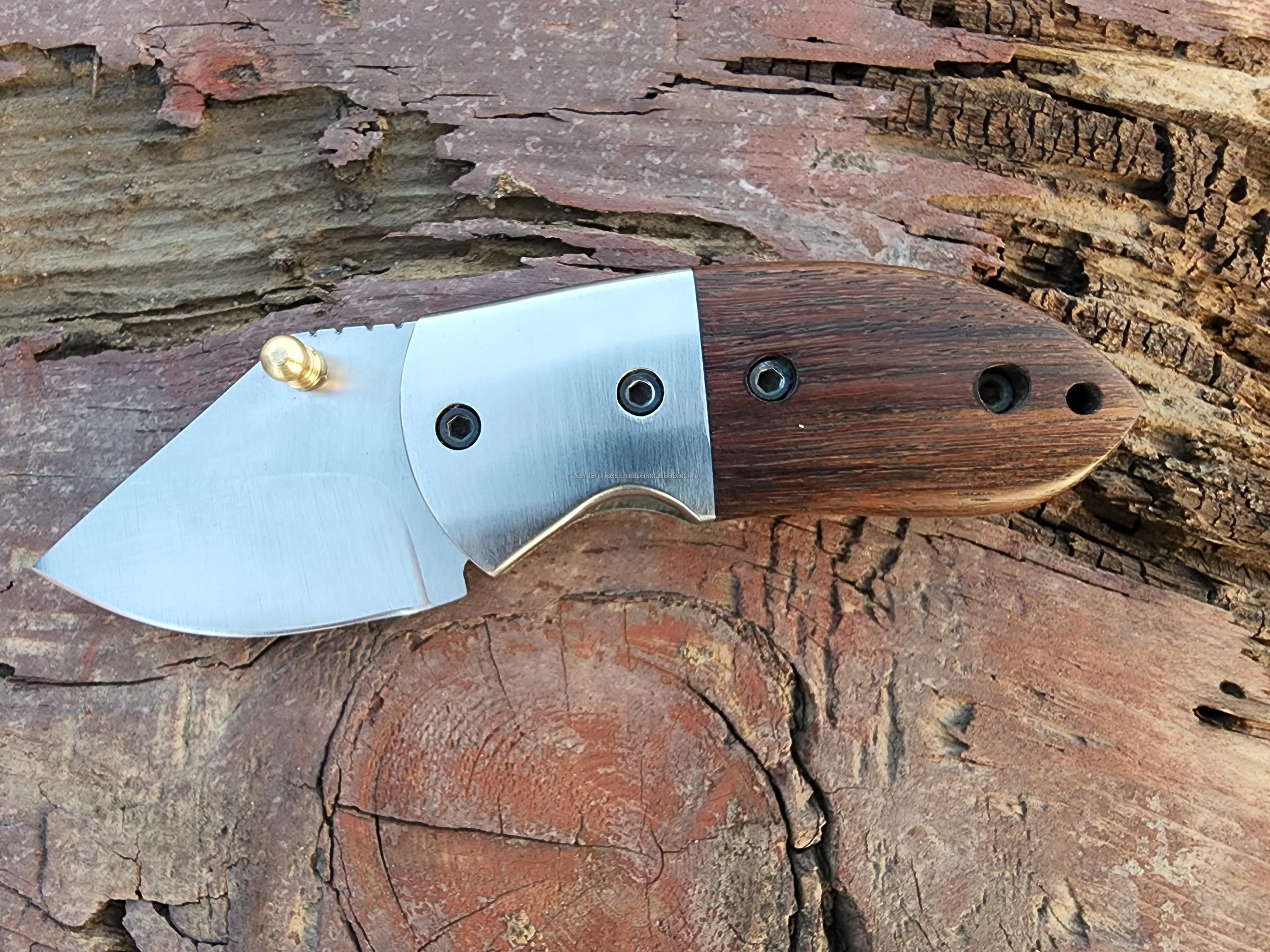 Custom Handmade Mini Knife - Stainless Steel & Rose Wood