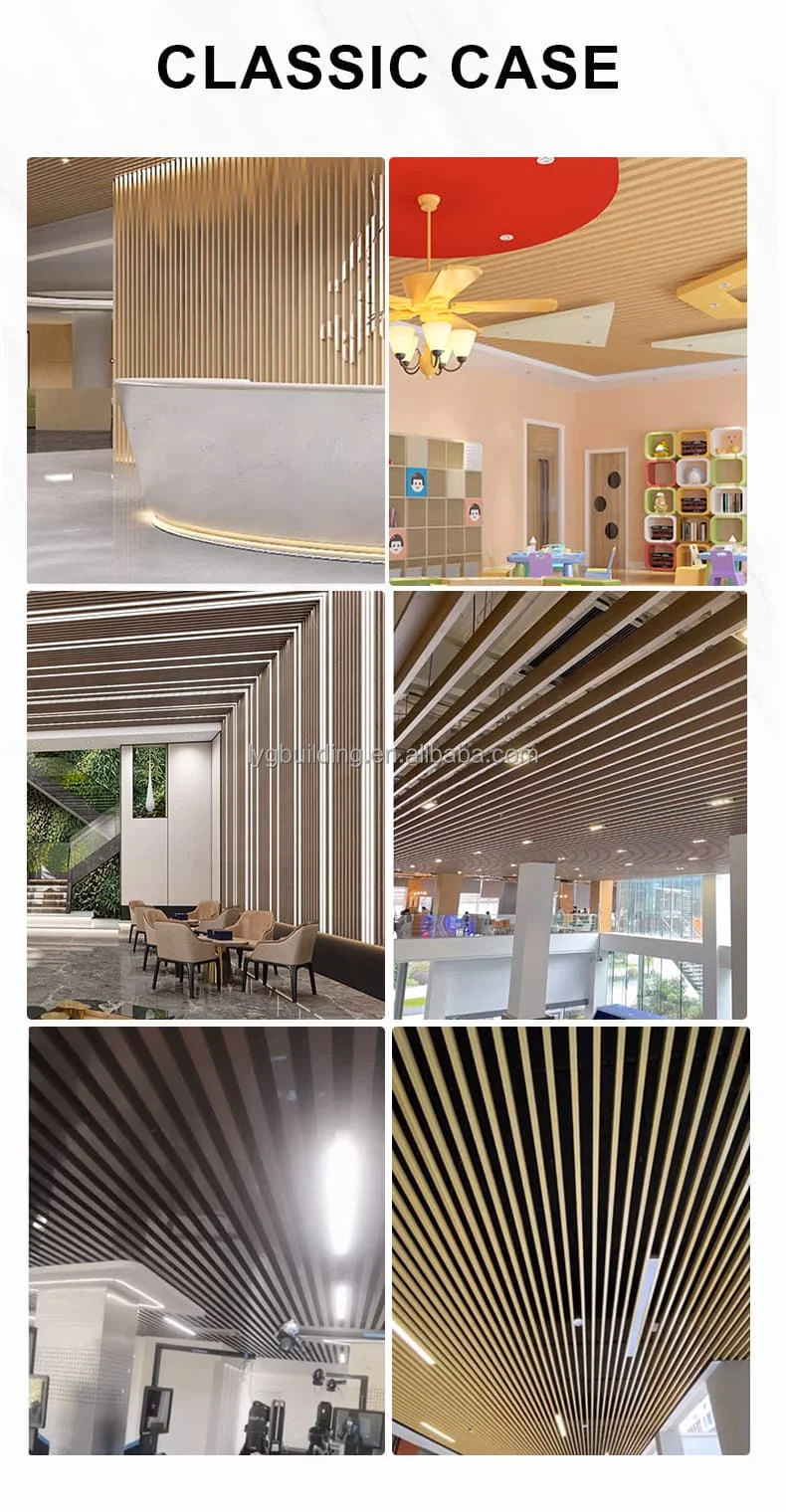 3D Design Office Slat False Ceilings Interior Decor WPC Wood Grain ...