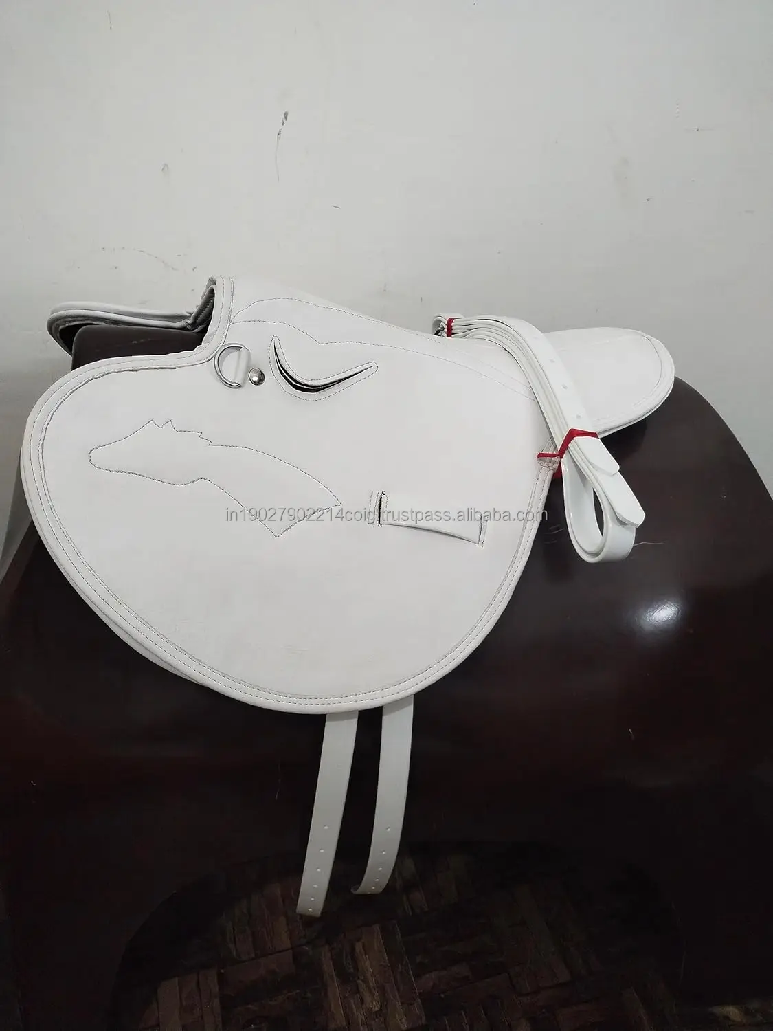 White Synthetic Exercise Race Horse Saddles with Stirrup Exercise Race ...