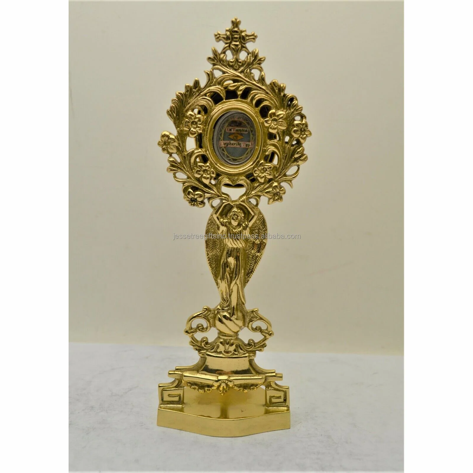 Metal Handmade Reliquary With Antique Brass Finishing Round Shape ...