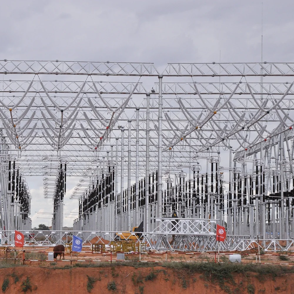 Galvanized Portal Frame Gantry Transmission Line Tower Structure ...