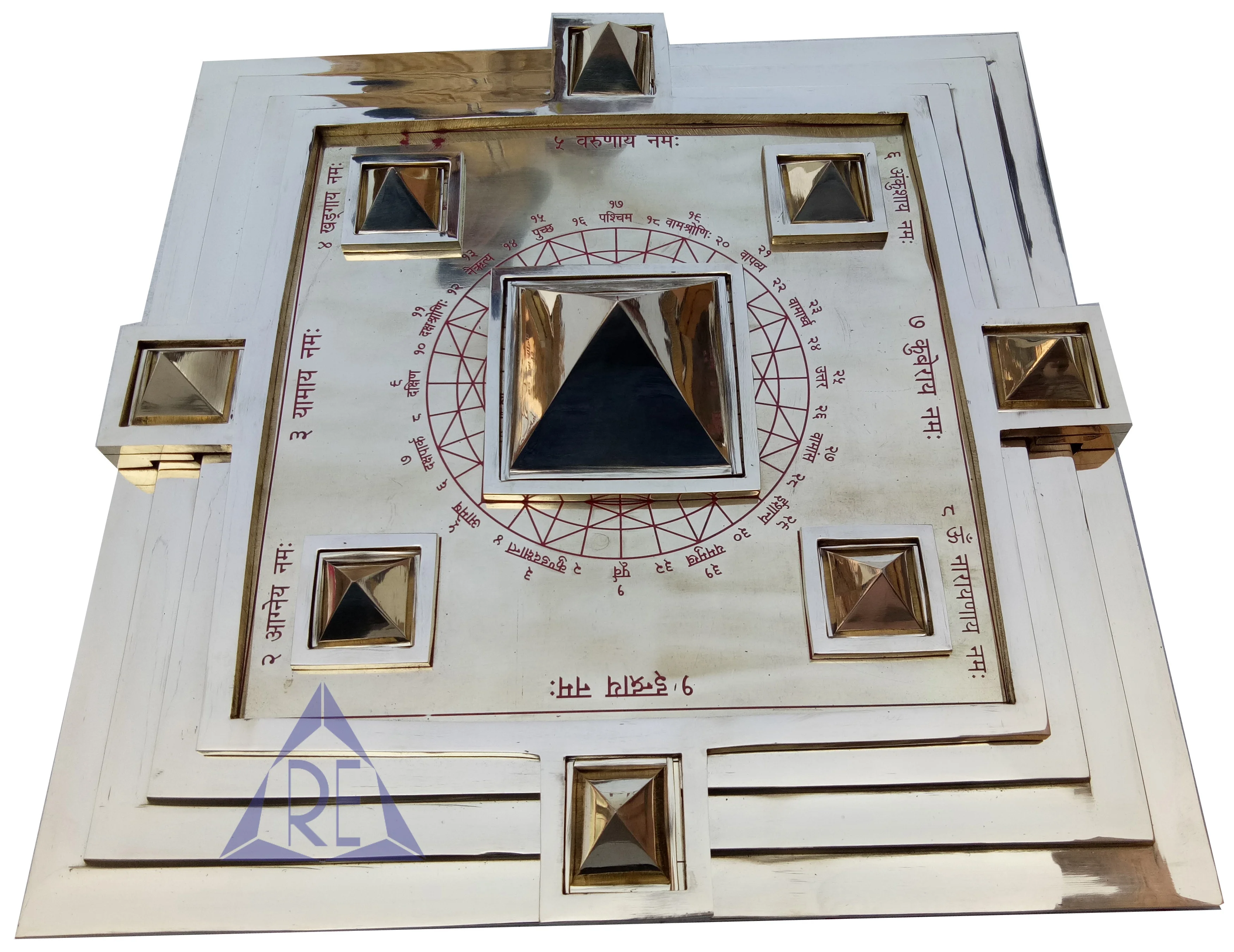 Vedic Vastu Purusha Pyramid Yantra - Spiritual Brass Yantra