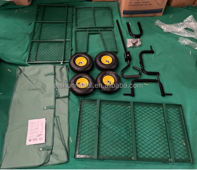 Tc1840 Wire Mesh Trolley Cart Yard Wagon Truck Aluminum Hand Trolley ...