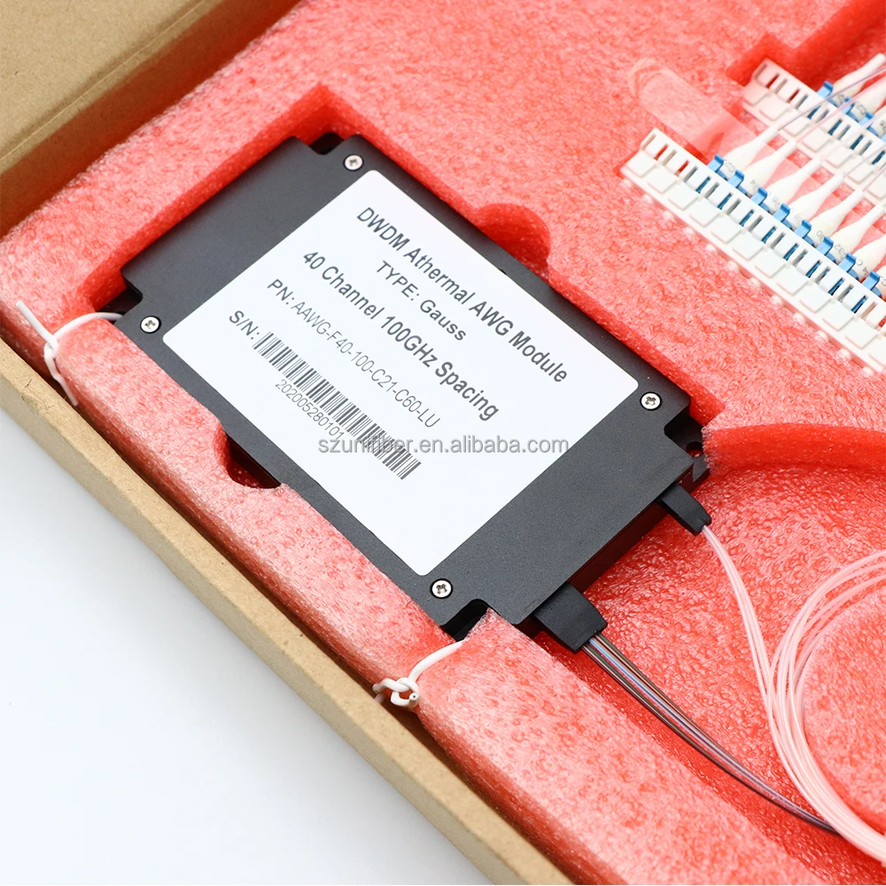 100GHz 40/48/96 Channel Athermal AWG DWDM Optical Module Gauss/ Flat ...