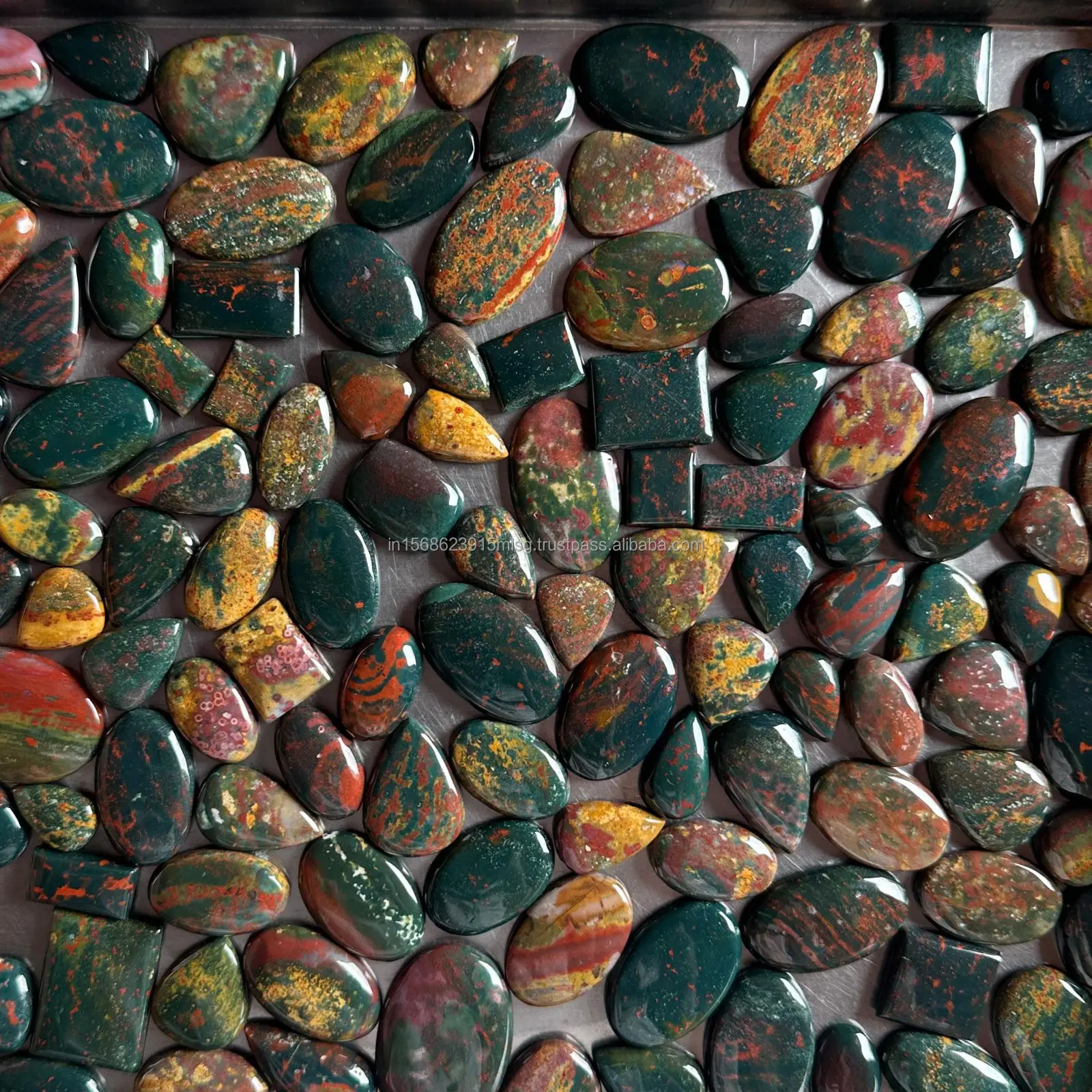 AAA+ Grade Blood Stone Agate Jasper Cabochon Loose Green Natural ...