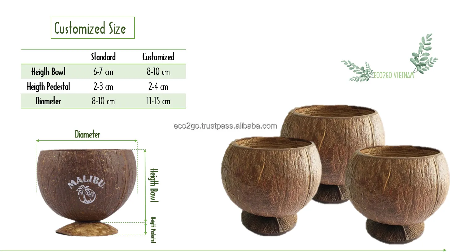CUSTOMIZED DESIGN 2024! NATURAL COCONUT CUP for DRINKS/ COCONUT COFFEE ...