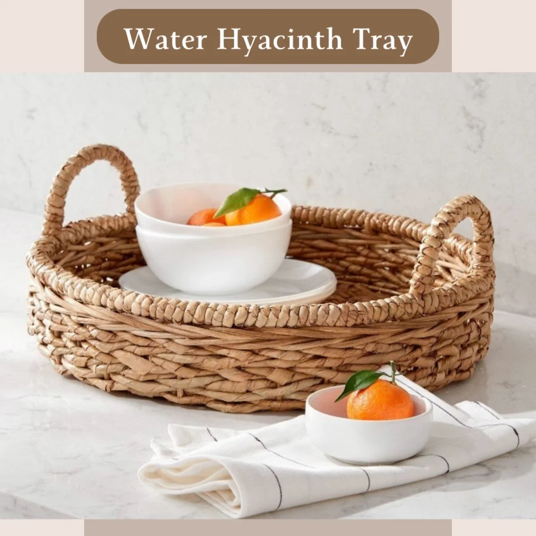 Wholesale Water Hyacinth Rectangular Natural Fiber Tray Will Rectangle ...