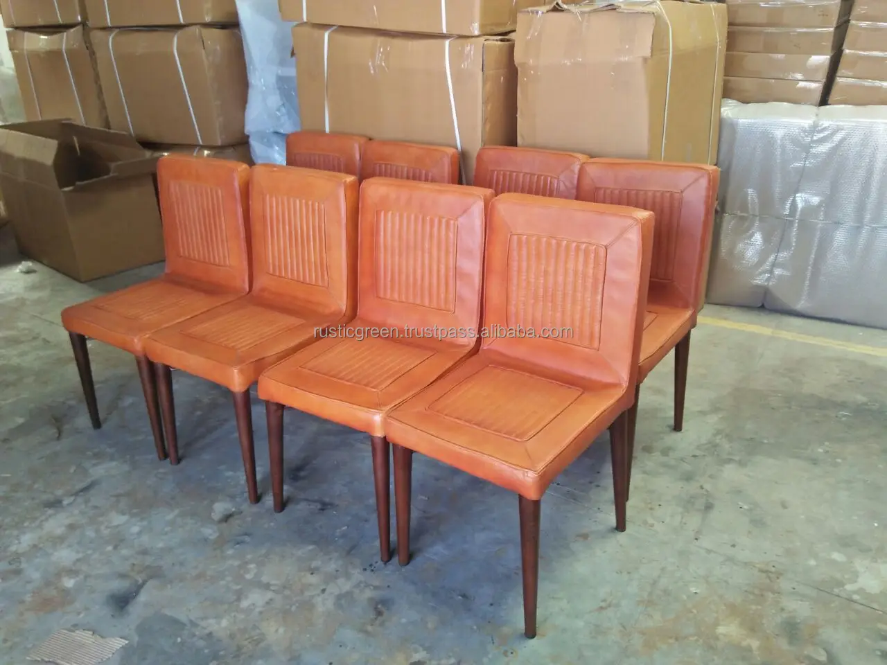 Chesterfield L Shape Modern Leather Sofa Set for Living Room