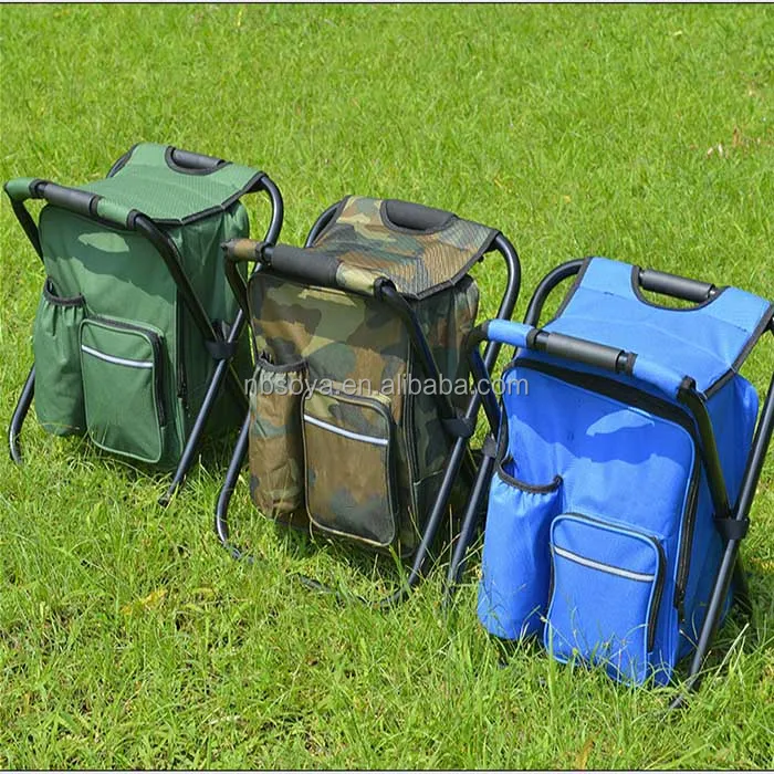 Folding Camping Chair Stool Backpack with Cooler Insulated
