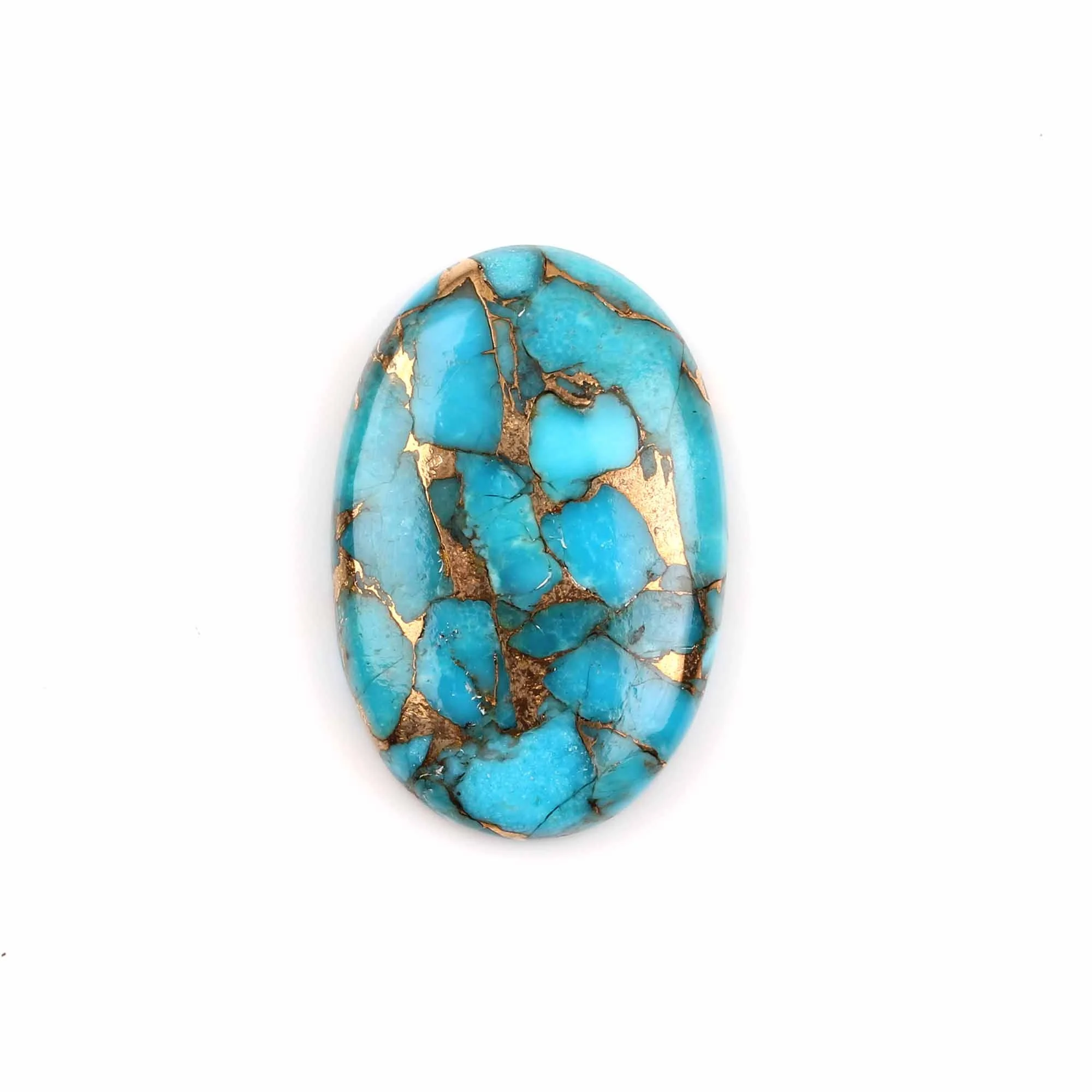 High Quality Natural Blue Copper Turquoise 20x30mm Smooth Oval Shape ...