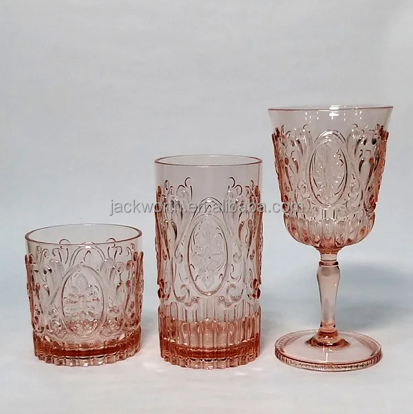 12 oz Embossed Acrylic Plastic Goblet Wine Glass| Alibaba.com