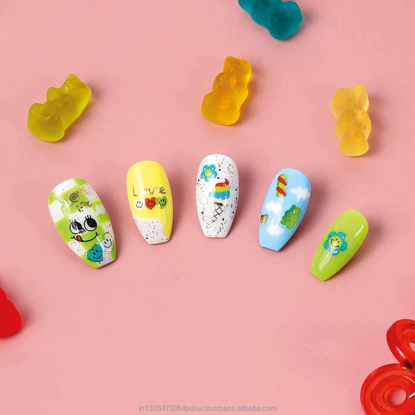 Be My Sweetie #69008 Hello Jelly Cute Dessert Smile Nail Sticker Ice ...