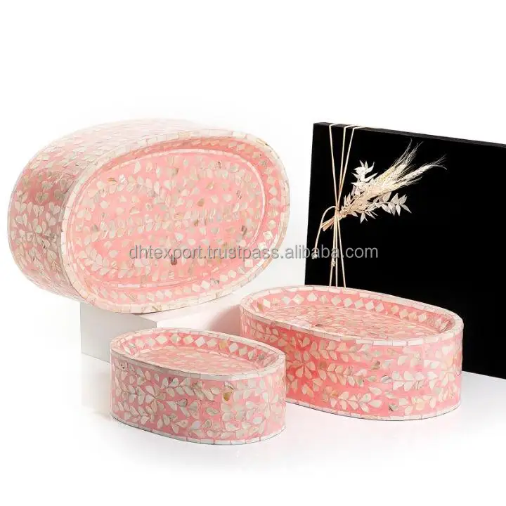 Mother Of Pearl Inlay Serving Tray With Acrylic Cover Mop Chocolate ...