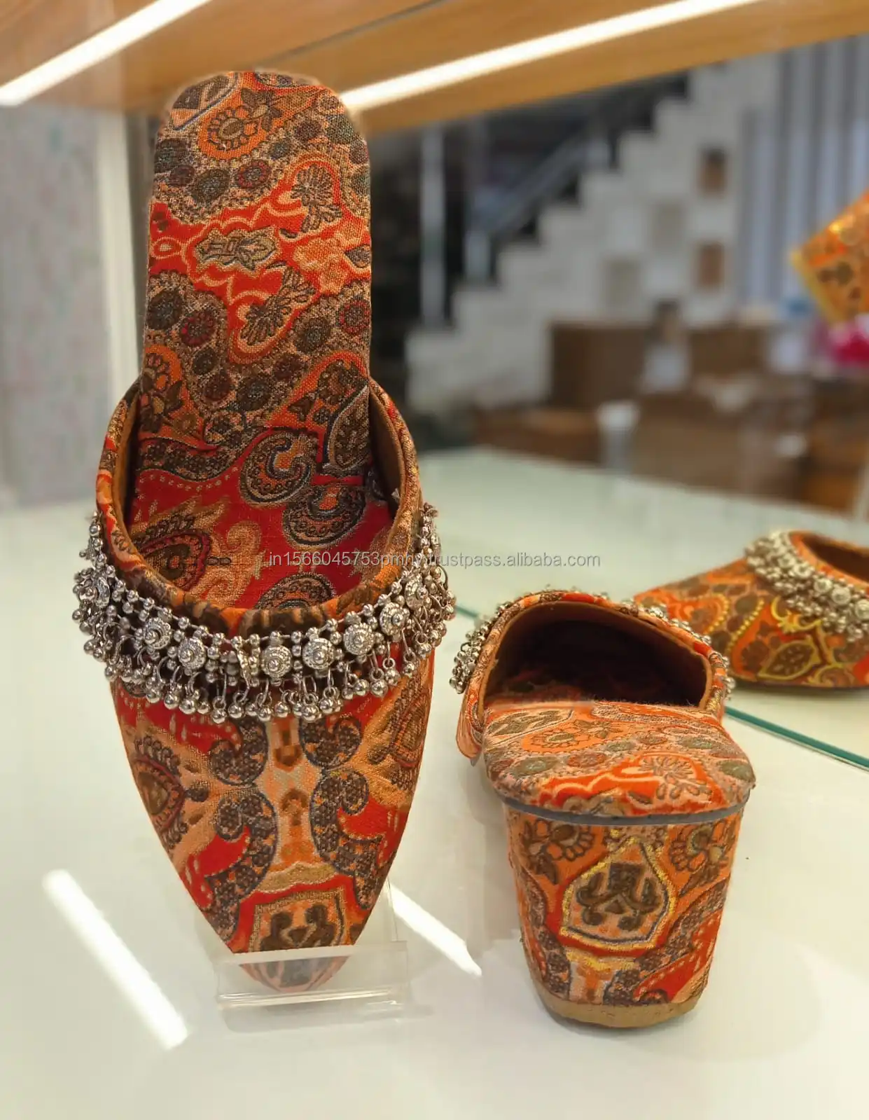 Ethnic Indian Traditional Real Leather Shahi Royal Payal Mule With Heel ...