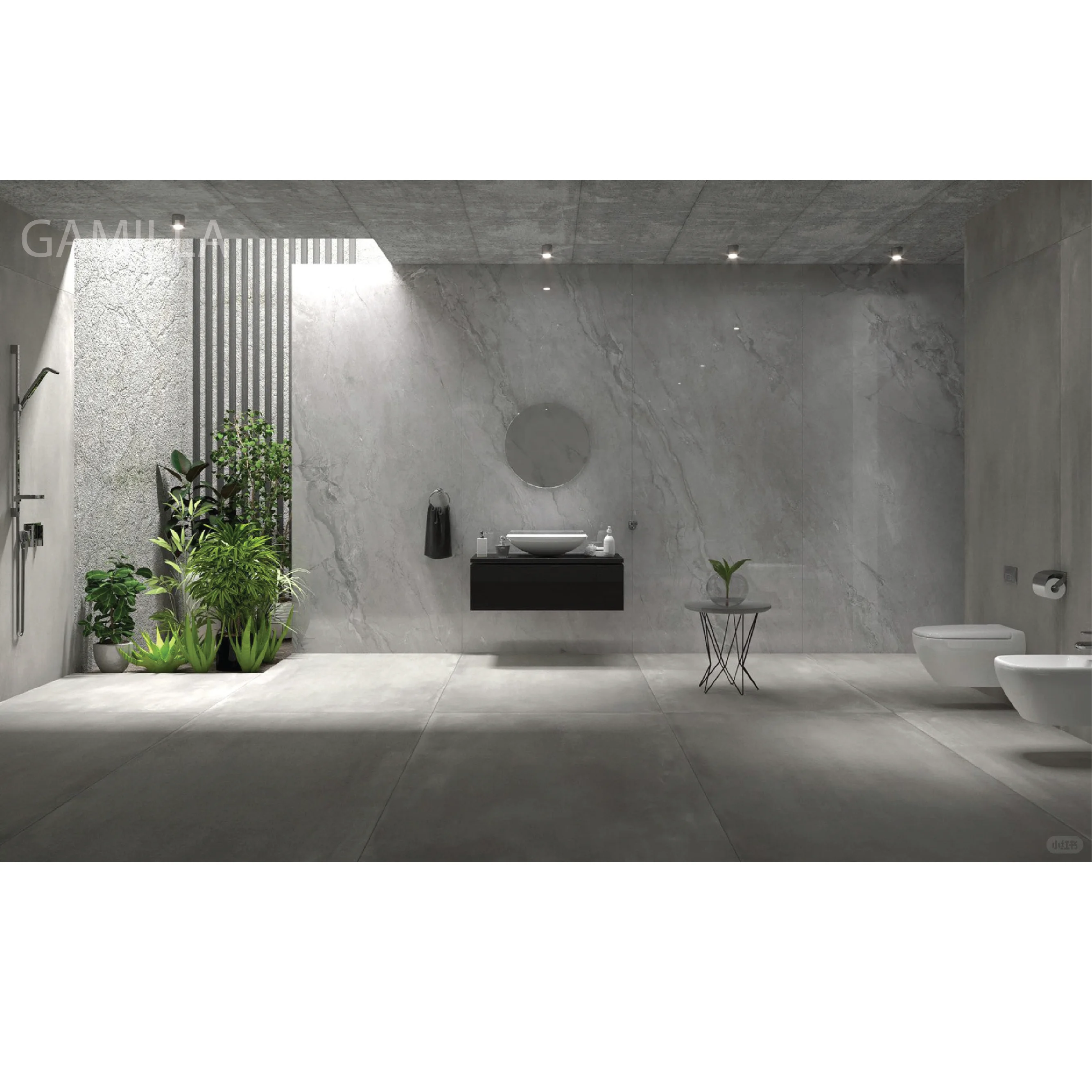 Sintered stone grey color sheet 900*1800*9 Skin Glaze surface Durable ...