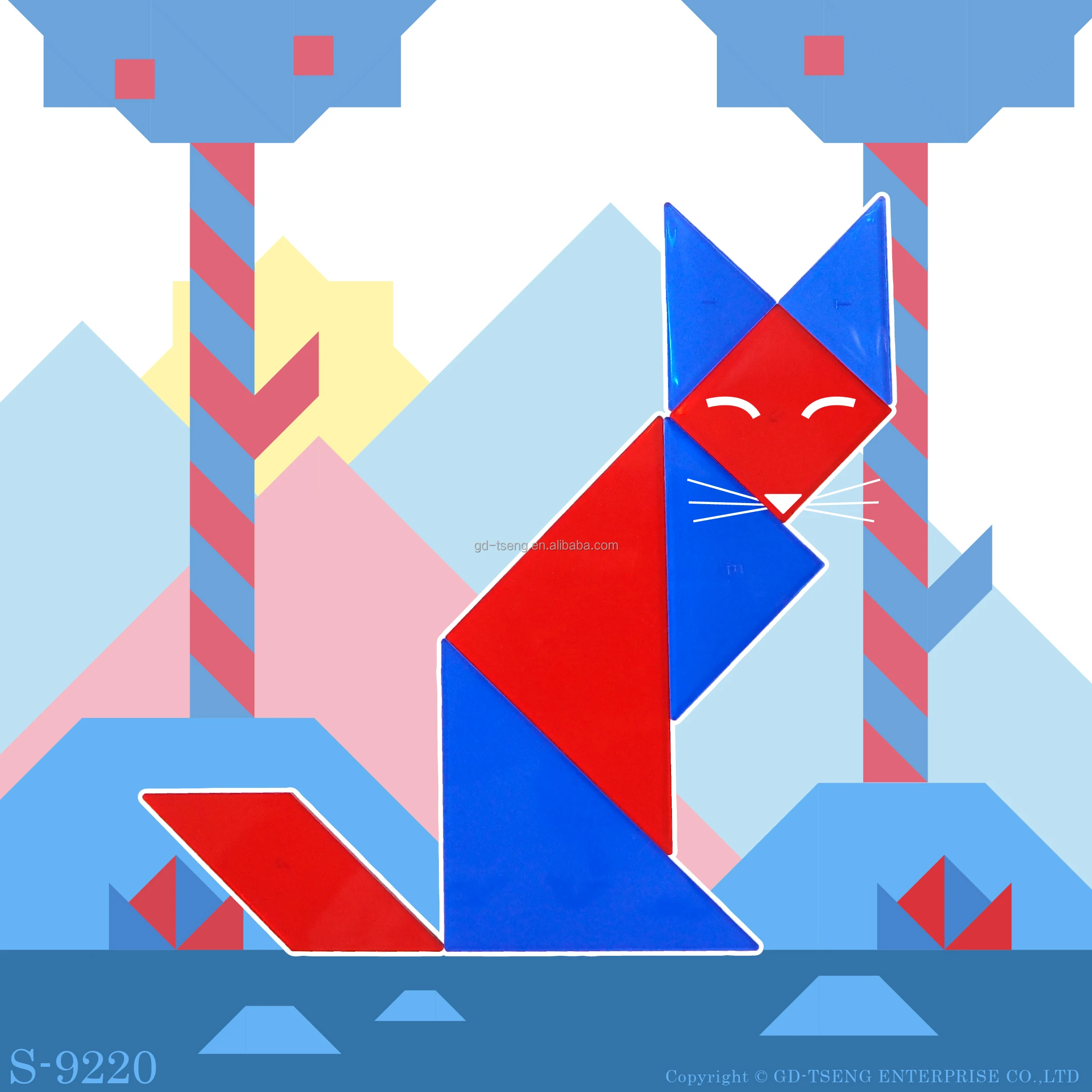 Plastic Geometry Blocks, Tangram Game Set, Math and Logic Geometric ...