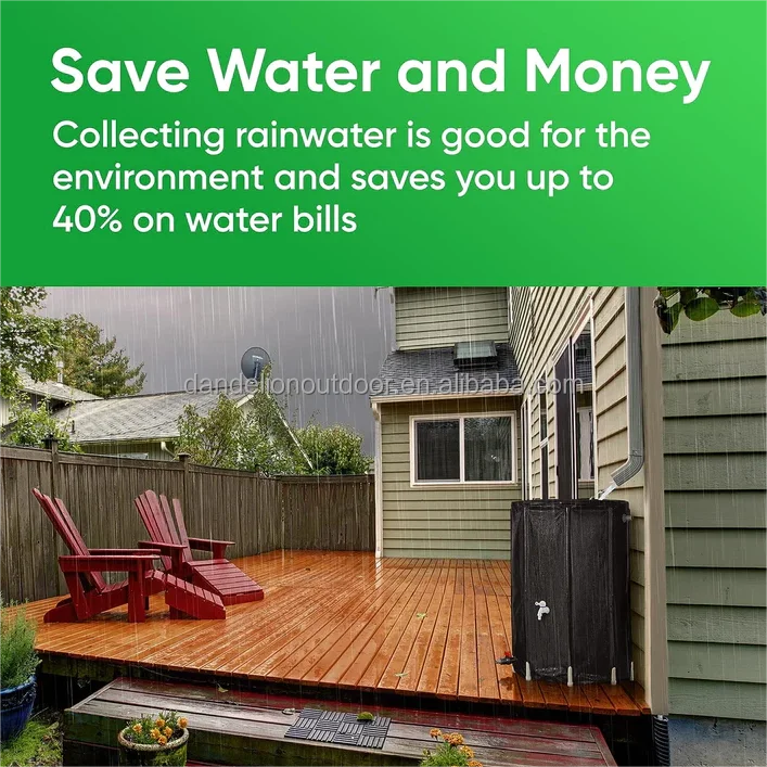 50L-1000L Waterproof PVC Rain Barrels for Eco-Friendly Irrigation