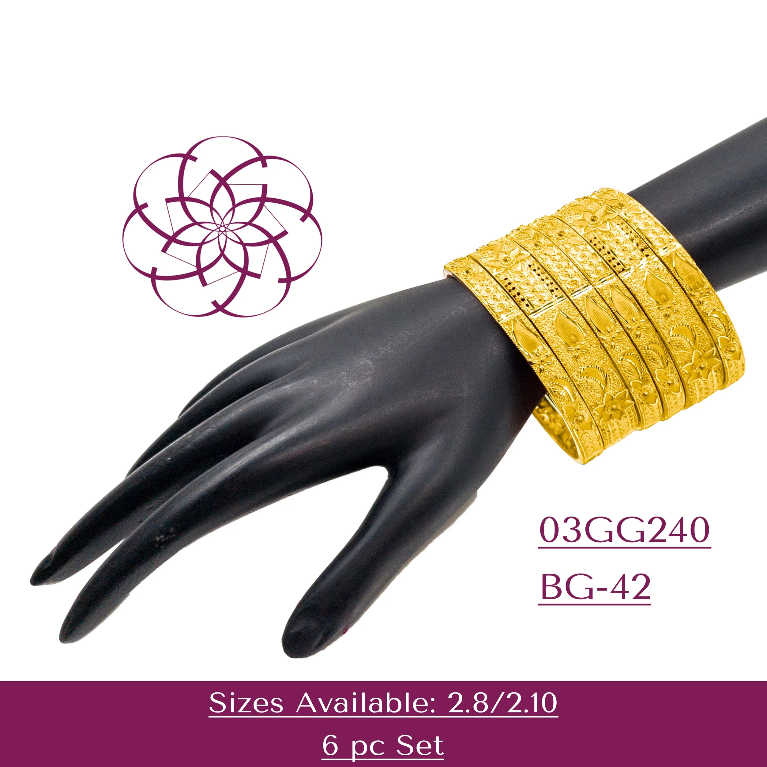 5 Gramme 24K Gold Plated Beautiful Bangles Set Earring Finger Ring ...