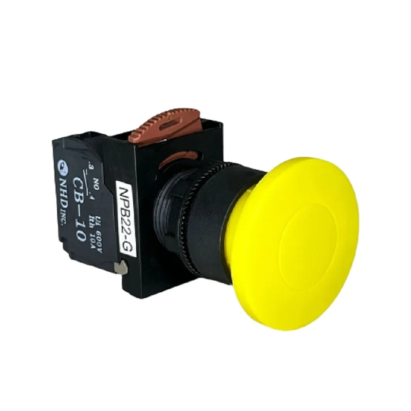 22mm Mushroom Head Push Button Switch Yellow 1no - Buy Push Button Mushroom Head,Push Button ...