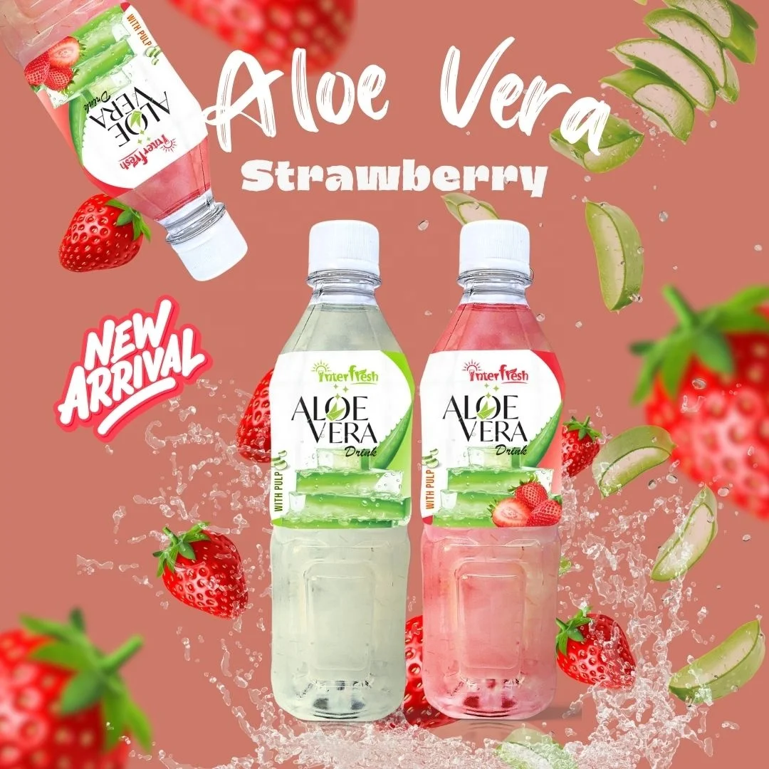 500ml Pet Bottle Aloe Vera Drink 24 X 500ml Fruit Flavor Aloe Grape ...