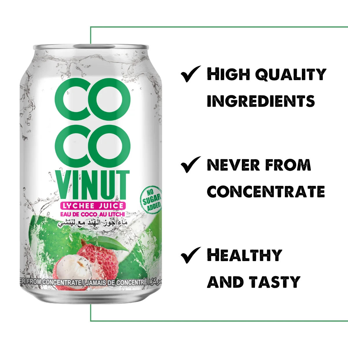 330ml Coco Vinut 100% Coconut Water with Lychee Juice Wholesale ...