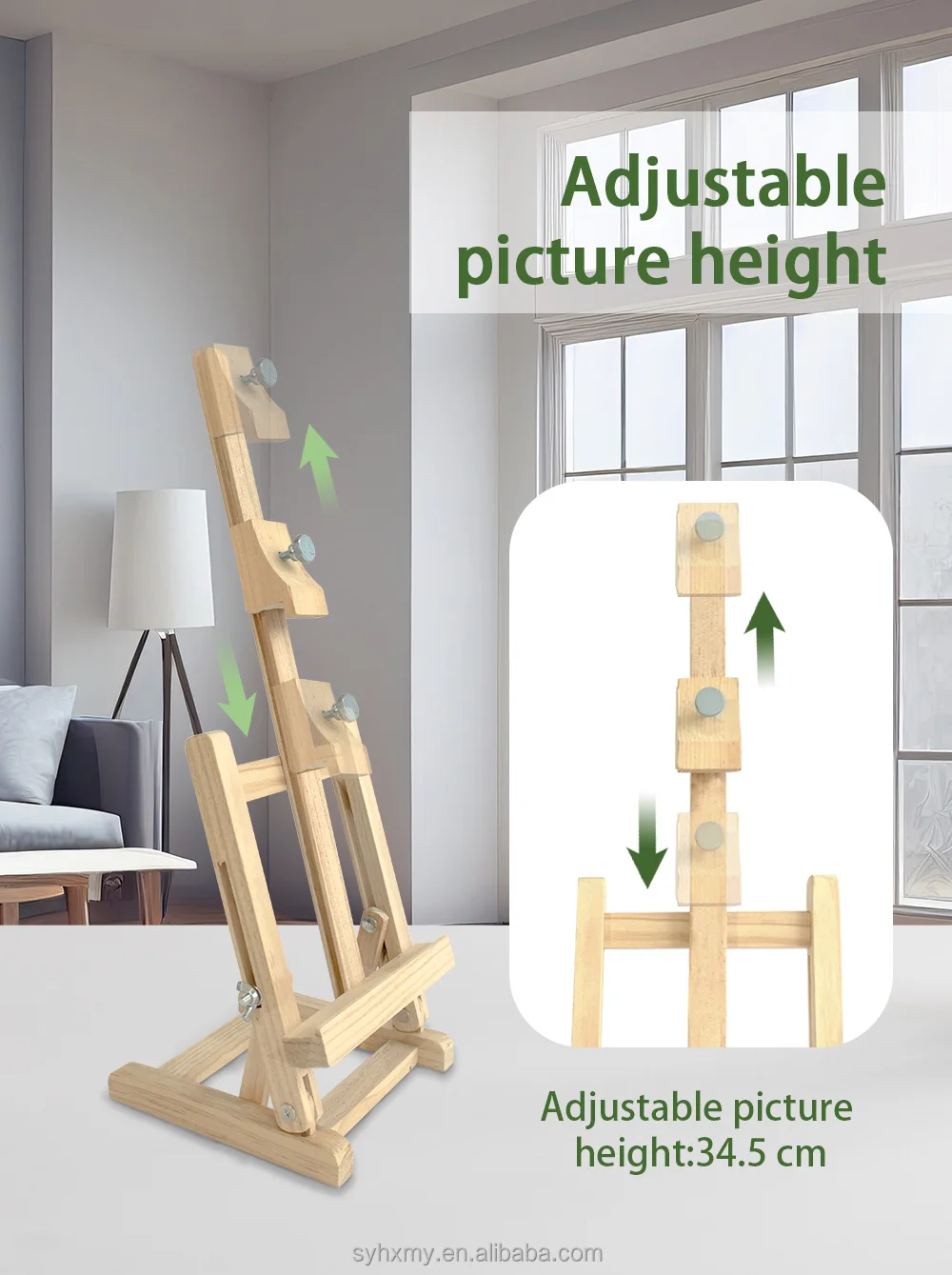 Pine Wooden Mini Easel Adjustable Portable Desktop Easel For Kids Adult ...