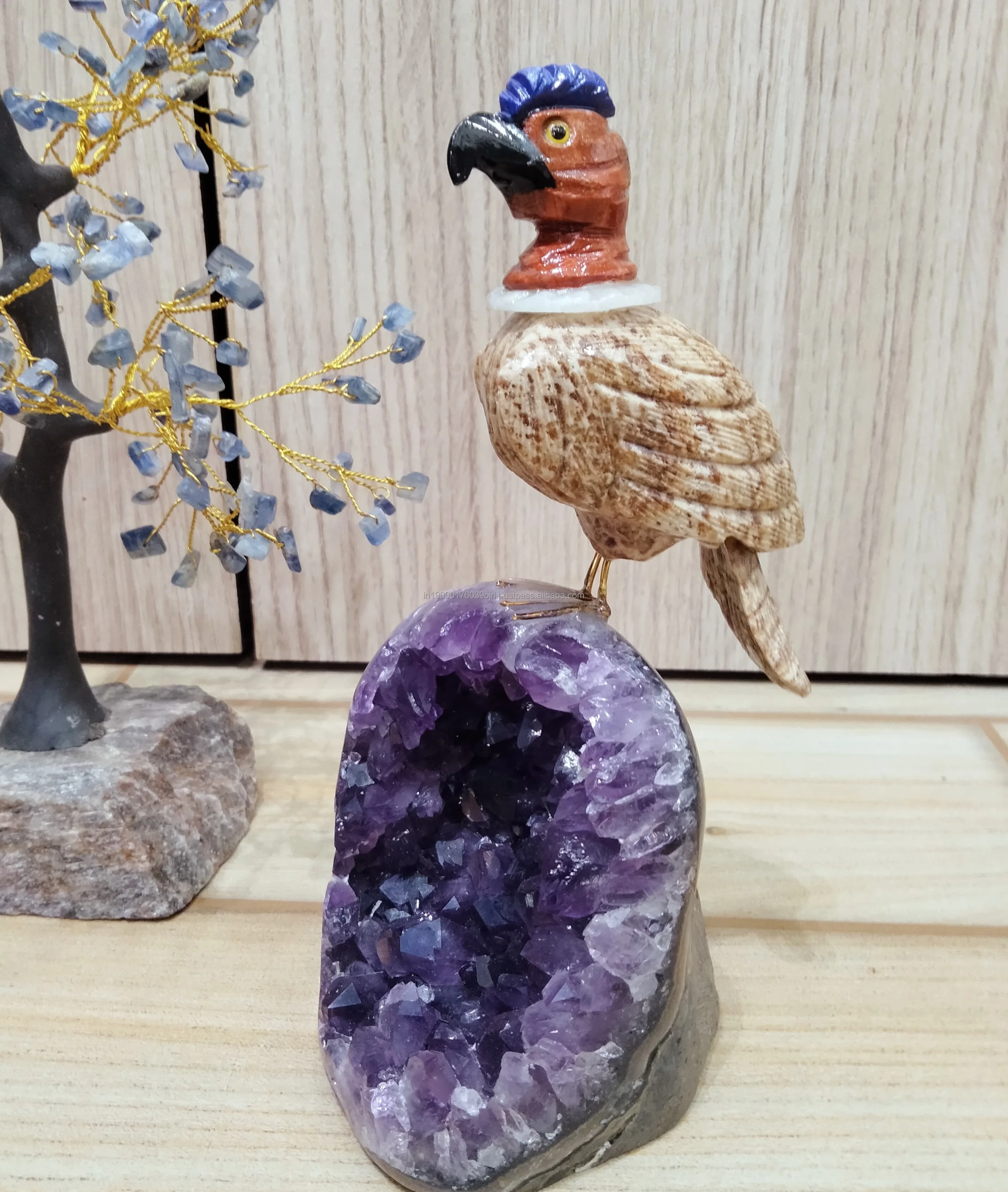 Healing Crystals Agate Angelite Exquisite Carved Cockatiel Bird Mascot ...