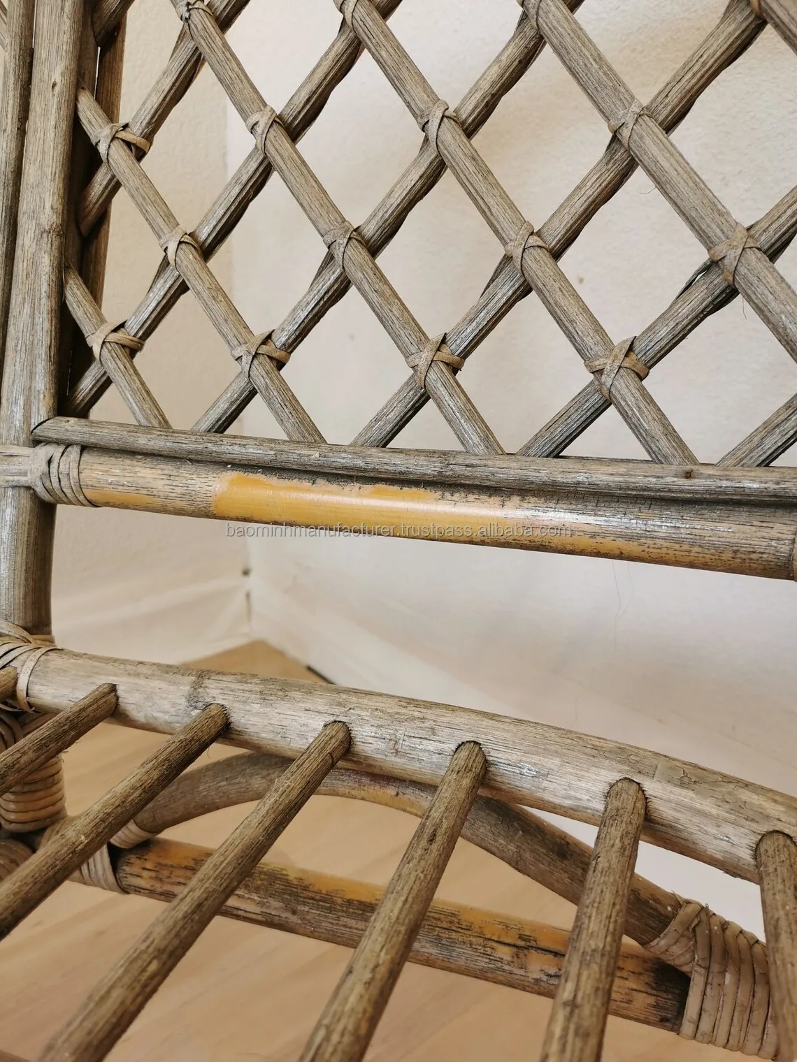 Vintage Bamboo Rattan Bench Boho 1980s Patio Balcony Furniture Mid ...