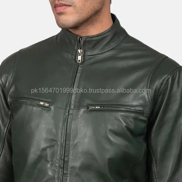 Genuine Sheepskin Bomber Leather Jacket Men Motorcycle Leather Jackets ...