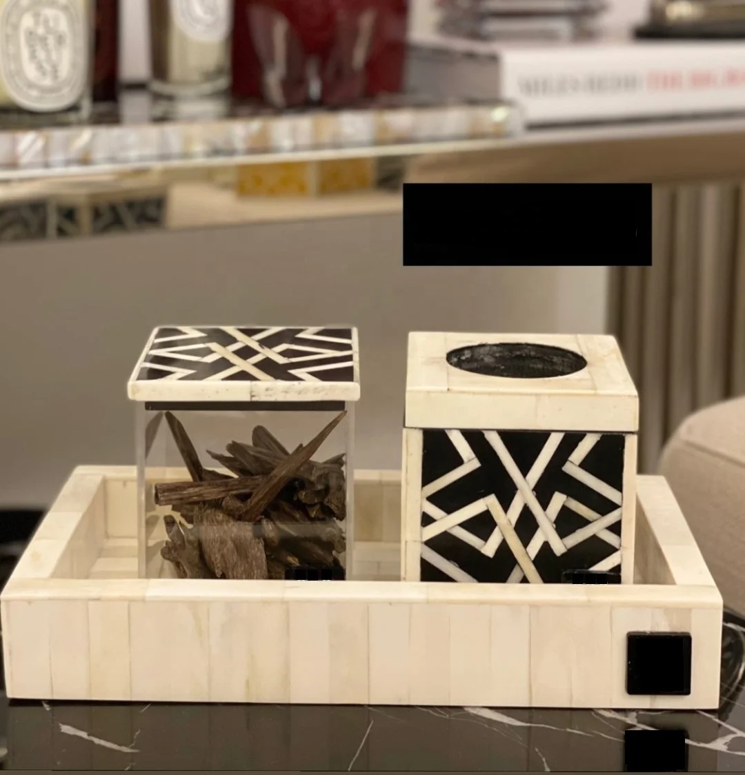 Mother of Pearl Inlay Mubkhar Box Incense Burner Set