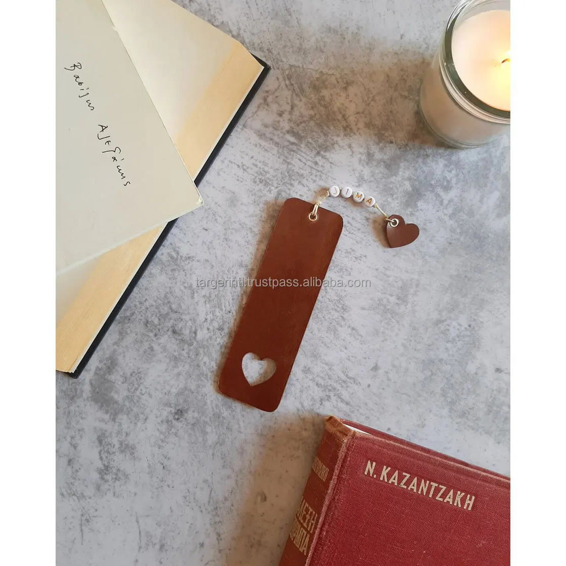 Customised Personal Design Diy Moon Star Black And Gold Blank Leather Bookmark For Gift ...