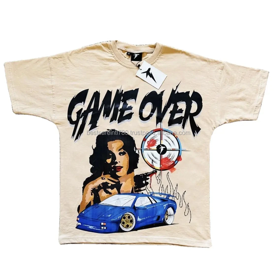Y2k Boxy Heavyweight Graphic Acid Wash Screen Print Oversized T-shirt ...