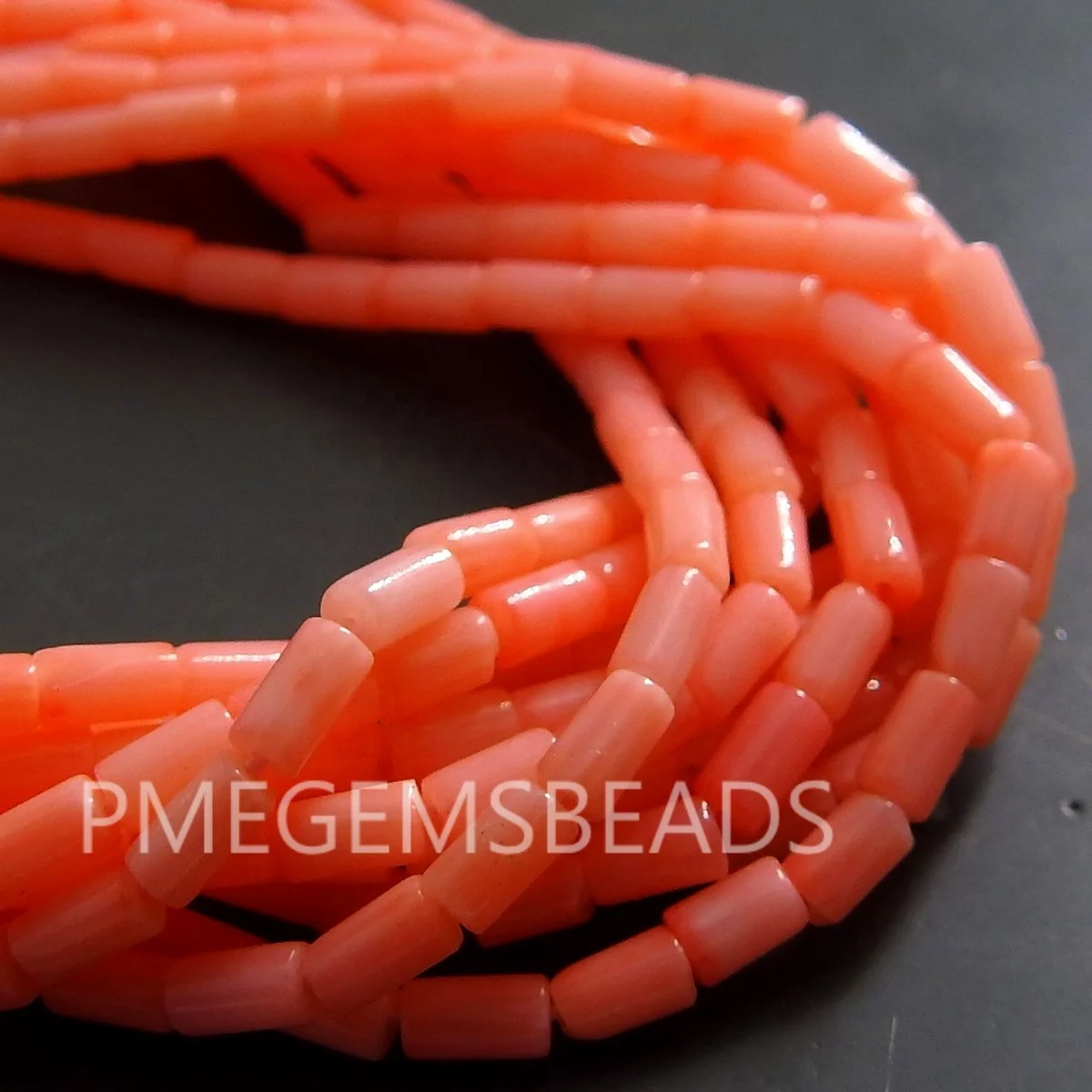 Alibaba.com: Pink Coral Smooth Tubes Drum Cylinder Bead, 4x2mm, Loose ...